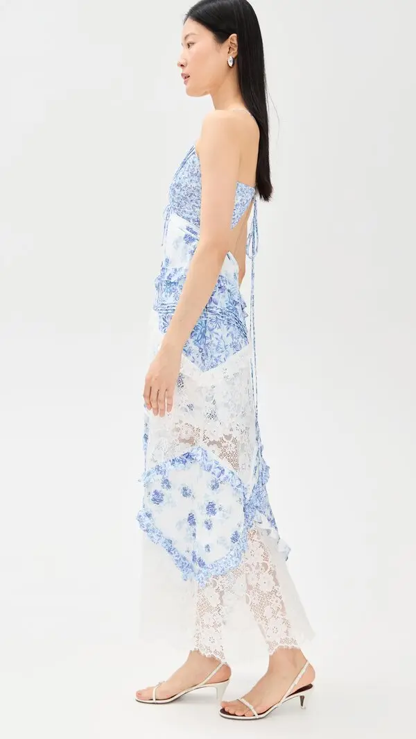 for love and lemons rosalyn maxi dress blue For Love & Lemons