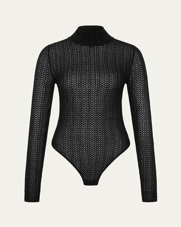 ST. AGNI Textured Knit Bodysuit