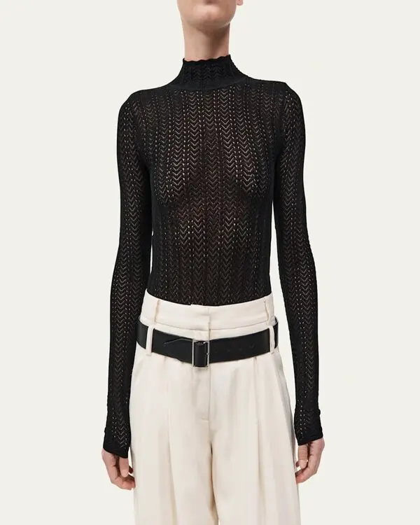 ST. AGNI Textured Knit Bodysuit