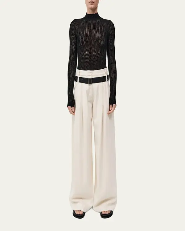 ST. AGNI Textured Knit Bodysuit
