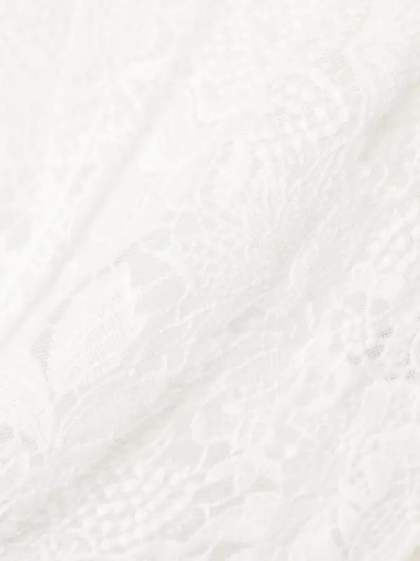 Erdem Cotton Lace Tie-neck Blouse