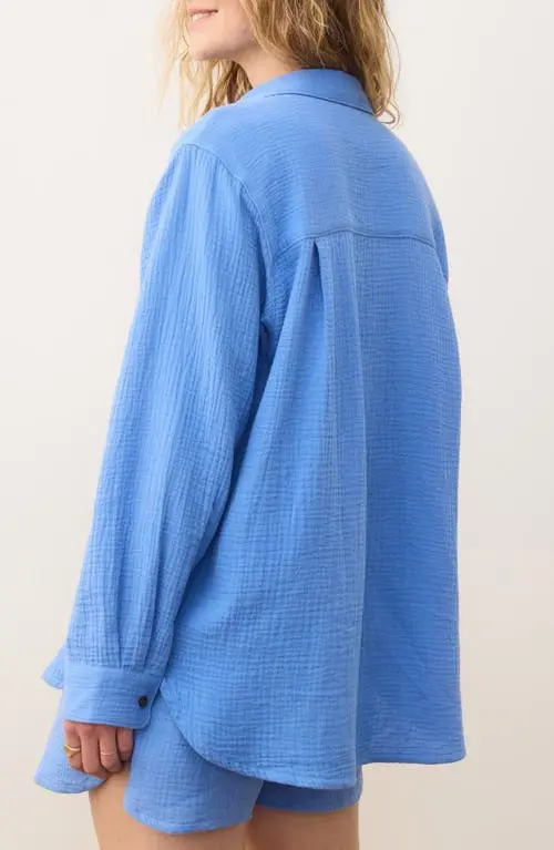 Marine Layer Double Cloth Cotton Gauze Button-up Shirt
