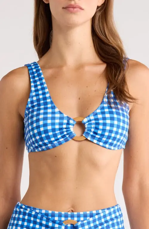 HUTCH O-ring Bikini Top - Blue Gingham