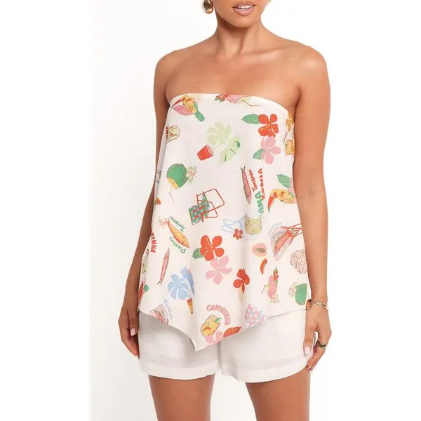 PETAL & PUP Printed Strapless Top
