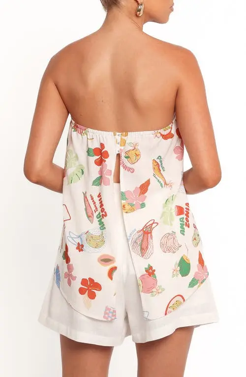 PETAL & PUP Printed Strapless Top