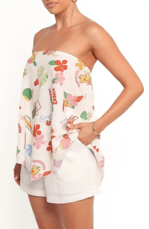 PETAL & PUP Printed Strapless Top
