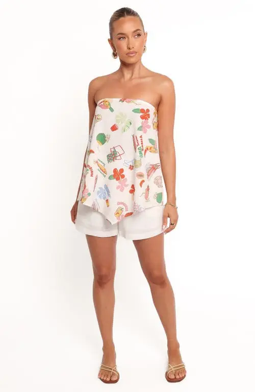 PETAL & PUP Printed Strapless Top