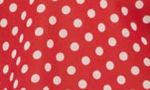EDIKTED Polka Dot Halter Top - Red-and-white