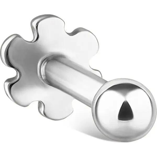 MARIA TASH Ball Single Threaded Stud Earring - White Gold