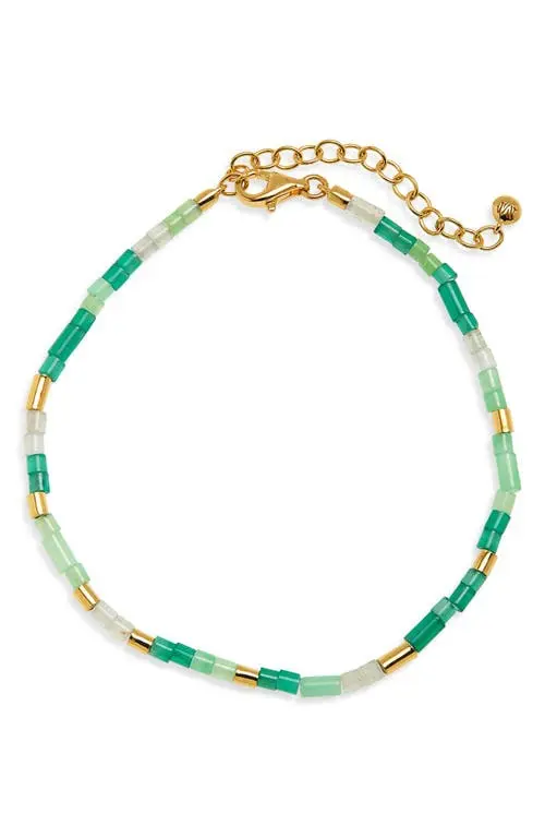 Monica Vinader Delphi Beaded Bracelet - 18k Gold Vermeil / Green Onyx