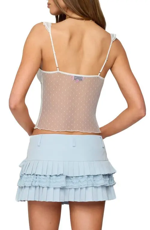 EDIKTED Dot Sheer Mesh Camisole