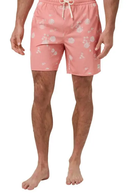 Travis Mathew Printed Swim Trunks - Terra Cotta