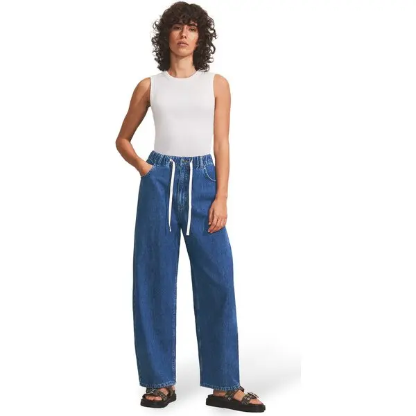 RO&ZO Denim Drawstring Waist Jeans - Blue
