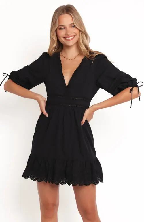 PETAL & PUP Estella Lace Trim Mini Dress