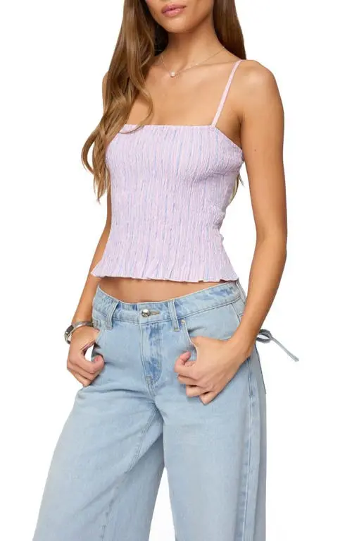 EDIKTED Striped Smocked Tank