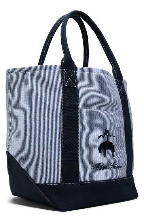 Brooks Brothers Penn Stripe Cotton Canvas Tote - Blue