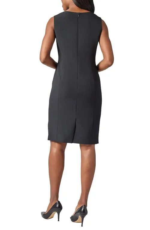 KASPER Sleeveless Stretch Sheath Dress - Black