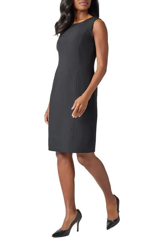 KASPER Sleeveless Stretch Sheath Dress - Black