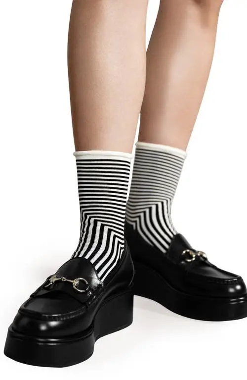Hansel From Basel Corbusier Stripe Crew Socks