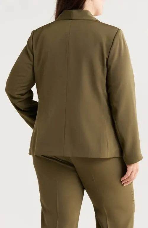 TAHARI ASL Brushed Woven One-button Blazer