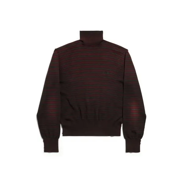 Balenciaga Striped Cotton Knit Turtleneck Sweater