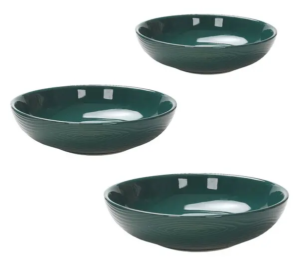 TEMP-TATIONS As Is Woodland Set Of 3 Shallow Nesting Bowlset - One-color