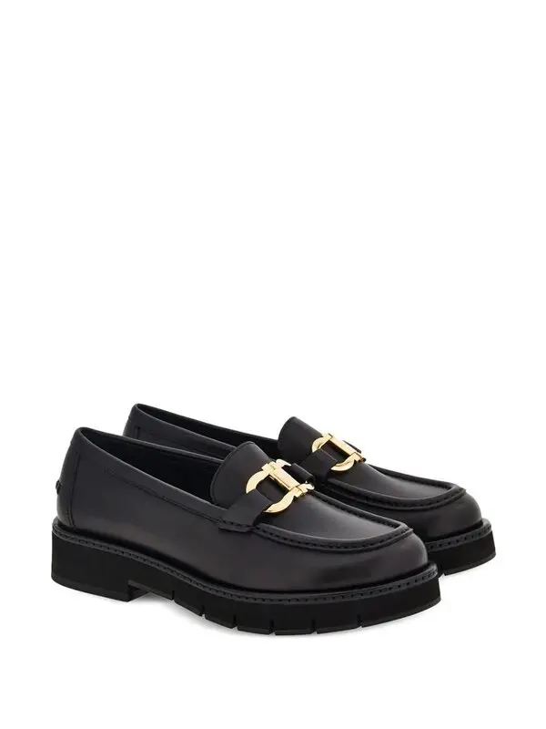 FERRAGAMO loafer/black with white stitching Gancini buckle loafer - Men | Ferragamo main image 3