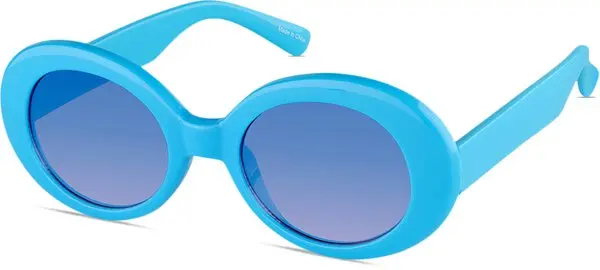 Zenni Oval Full Rim Sunglasses - Blue