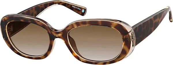 Zenni Oval Full Rim Sunglasses - Tortoiseshell