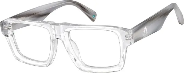 Zenni Retro Square Full Rim Frame Glasses - Clear