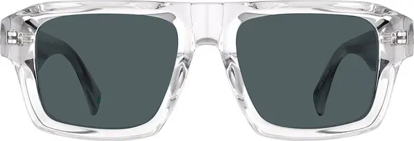 Zenni Retro Square Full Rim Frame Glasses - Clear
