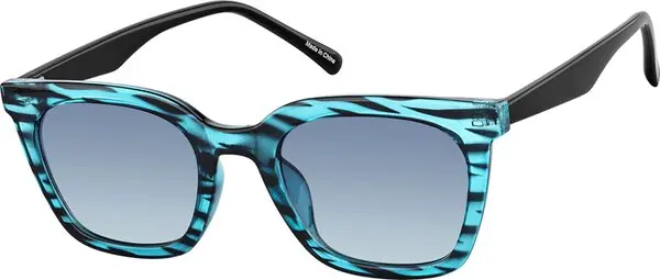 Zenni Sunglasses With Plastic Full Rim Frame - Blue
