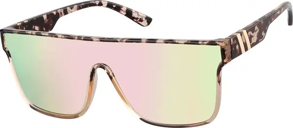 Zenni Plastic Full Rim Round Sunglasses - Pattern