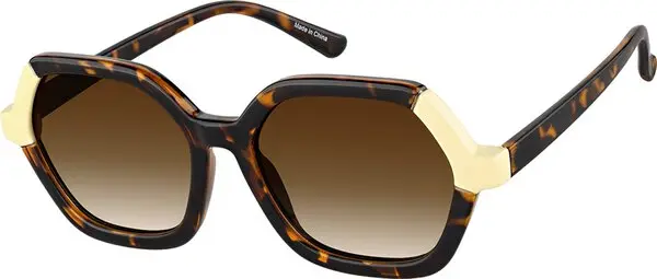 Zenni Rectangle Full Rim Sunglasses - Tortoiseshell