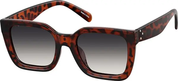 Zenni Rectangle Full Rim Sunglasses - Tortoiseshell