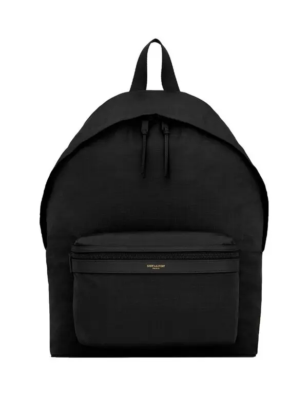 Saint Laurent City Backpack In Nylon Ripstop And Leather - Black