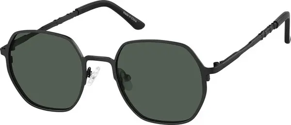 Zenni Round Stainless Steel Full Rim Sunglasses - Black