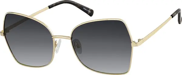 Zenni Round Stainless Steel Full Rim Sunglasses - Gold