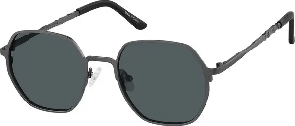 Zenni Round Stainless Steel Full Rim Sunglasses - Gray