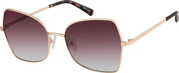 Zenni Round Stainless Steel Full Rim Sunglasses - Rose Gold