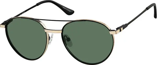 Zenni Aviator Sunglasses With Stainless Steel Full Rim Frame - Black