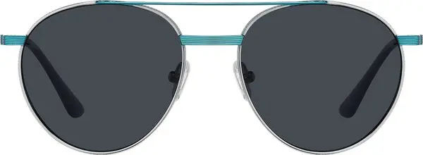 Zenni Aviator Sunglasses With Stainless Steel Full Rim Frame - Blue