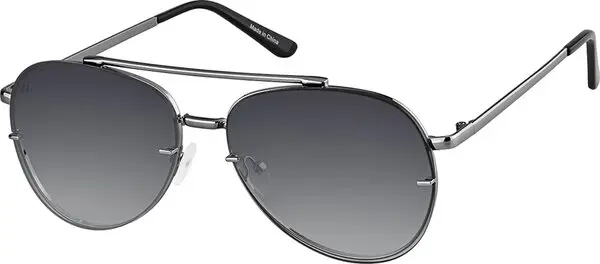 Zenni Aviator Sunglasses With Stainless Steel Full Rim Frame - Gray