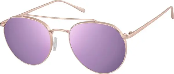 Zenni Aviator Full Rim Sunglasses - Rose Gold