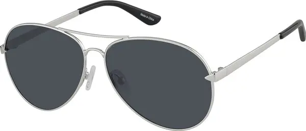 Zenni Aviator Sunglasses With Stainless Steel Full Rim Frame - Silver