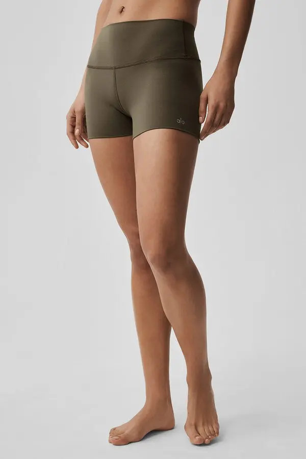 Alo Yoga 3" Softsculpt High-waist Precision Short - Olive Tree