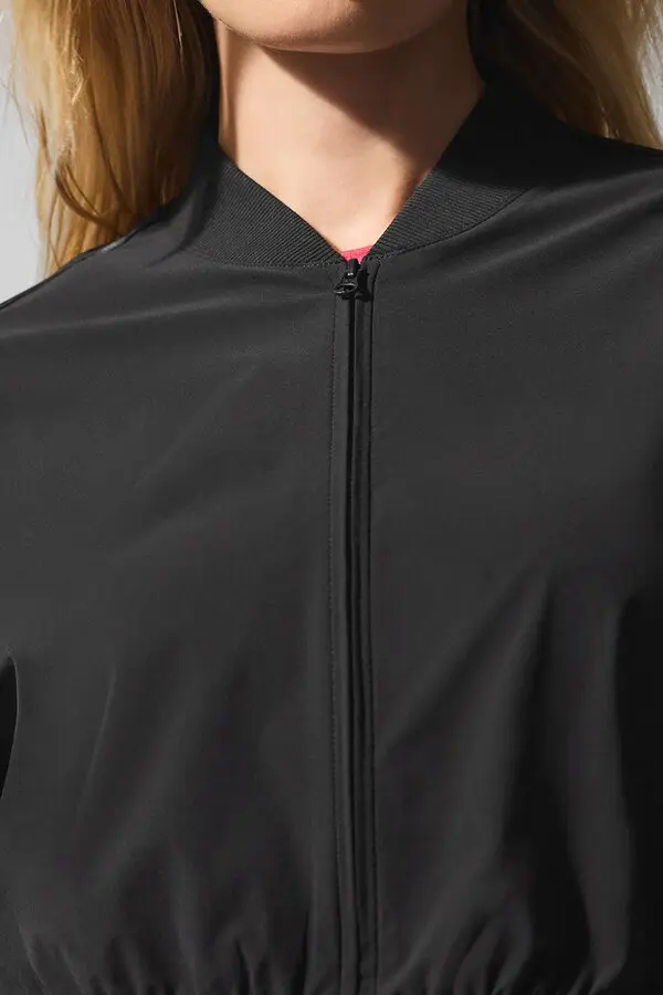 Alo Yoga Cropped Full-zip Jacket - Black