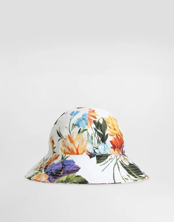 Dolce & Gabbana Flower- Poplin Wide-brim Hat