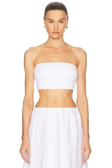 Enza Costa Essential Bandeau Top - White