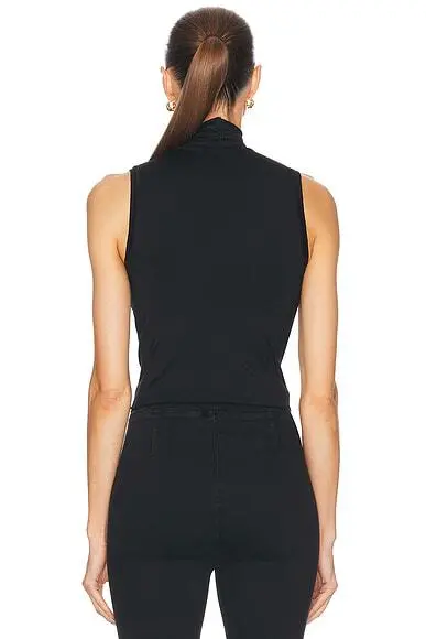 Eterne Harlow Turtleneck Tank Top - Black